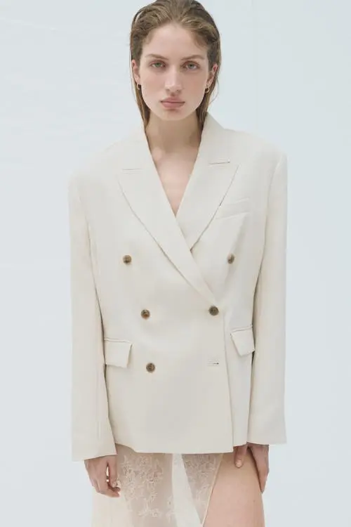 H&m Double-breasted Blazer With Peak Lapels