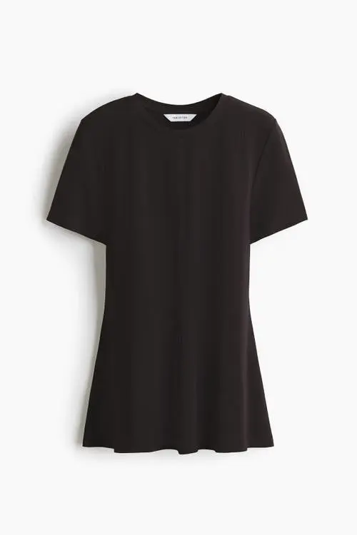 H&m Interlock Peplum Top - Black