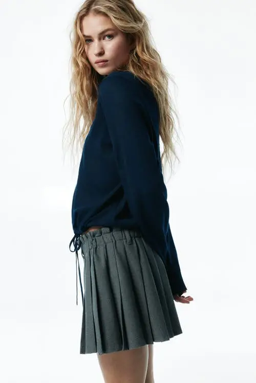 H&m Drawstring Jumper With Embroidered Motif
