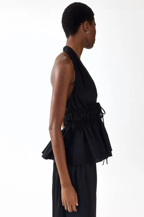H&m Peplum Halterneck Top - Black