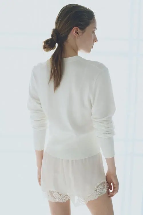 H&m Fine-knit V-neck Cardigan - White