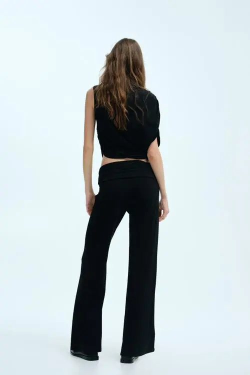 H&M Jersey Slim Fit Long Trousers - Black