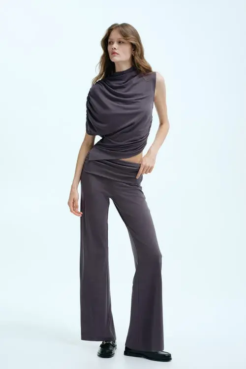 H&m Jersey Slim Fit Long Trousers - Gray