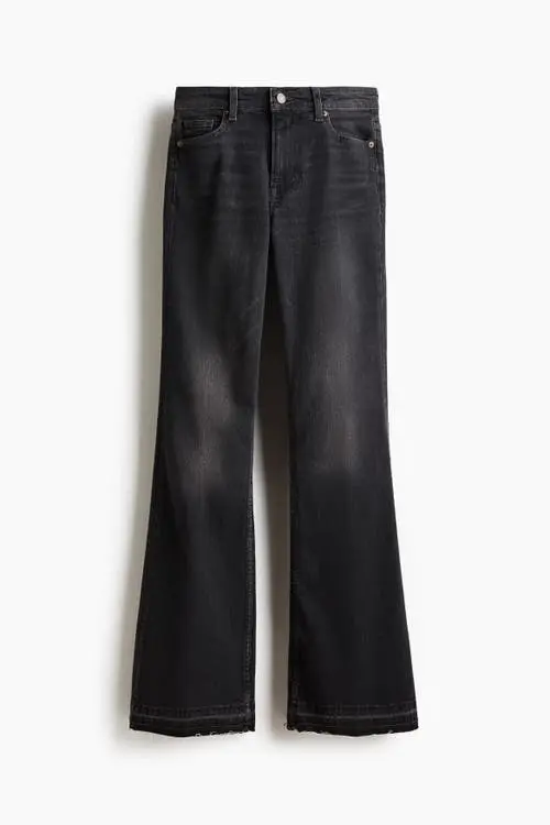 H&m Flared High Rise Jeans - Dark Gray