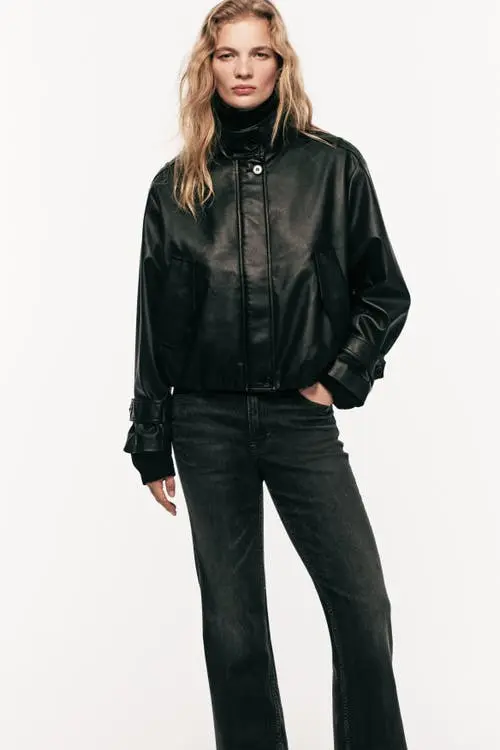 H&m Flared High Rise Jeans - Dark Gray