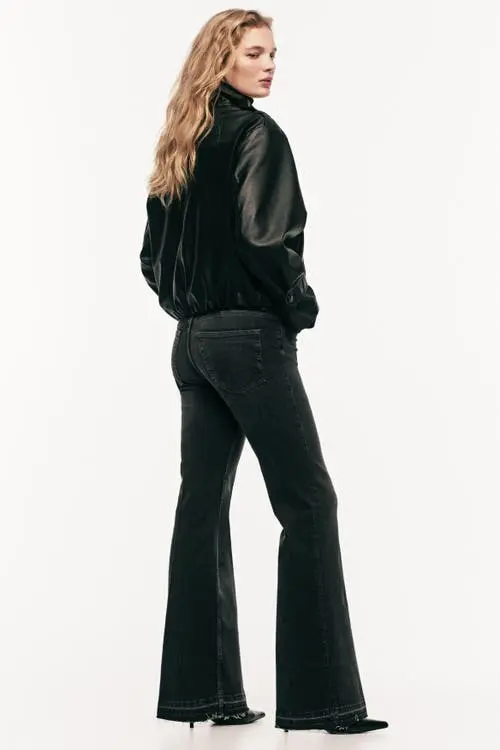 H&m Flared High Rise Jeans - Dark Gray
