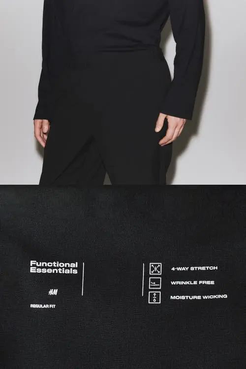 H&M Four-way Stretch Regular Fit Pull-on Trousers