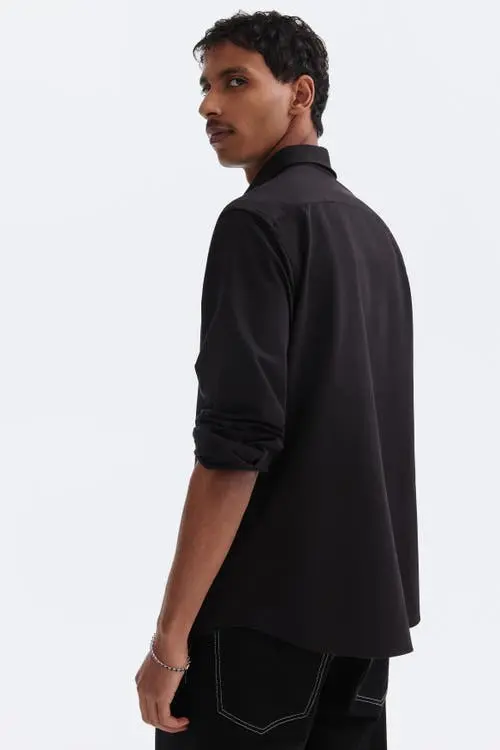 H&M Four-way Stretch Slim Fit Shirt - Black