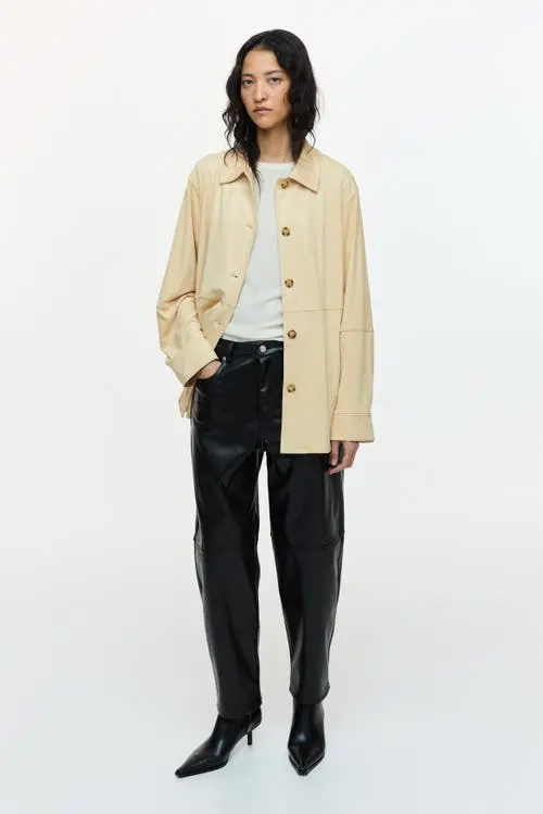 H&m Loose-fit Heavy Jersey Shirt - Beige