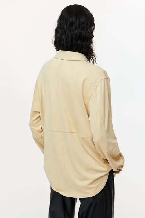 H&m Loose-fit Heavy Jersey Shirt - Beige