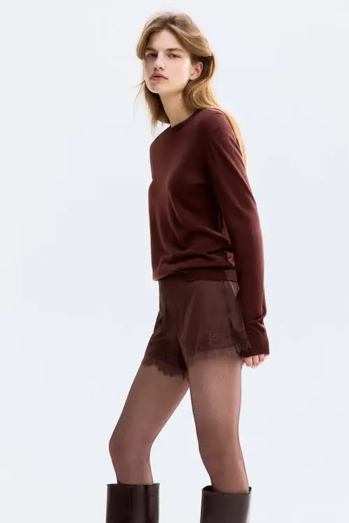 H&m Merino Wool Jumper - Dark Brown