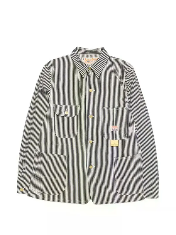 SUGAR CANE JEANS Striped Denim Jacket