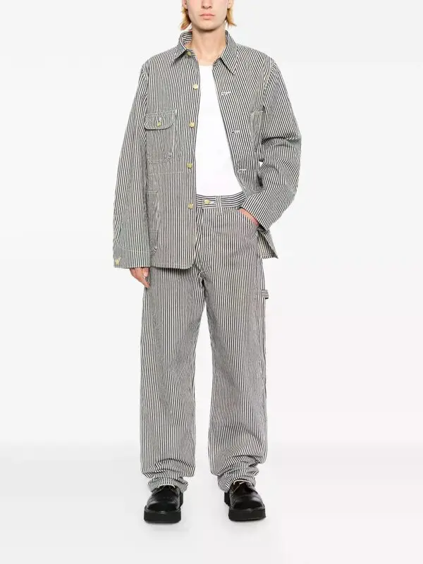 SUGAR CANE JEANS Striped Denim Jacket