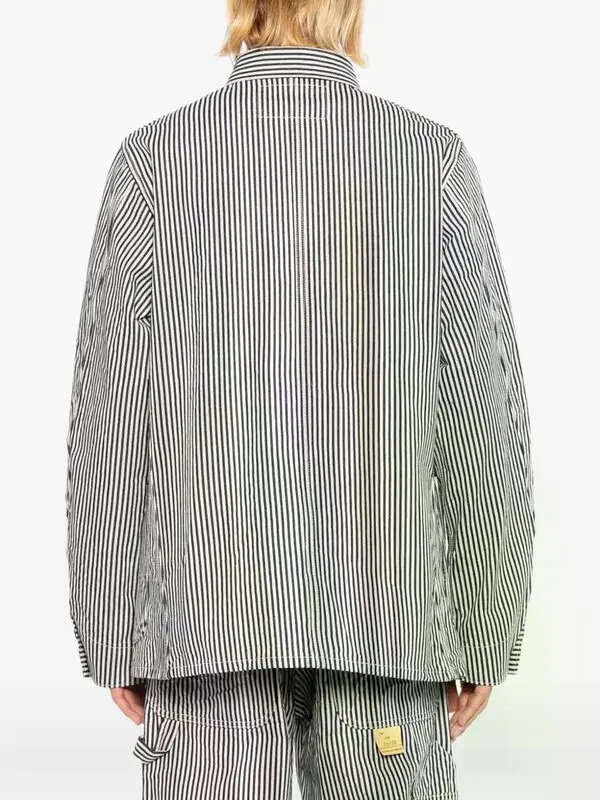 SUGAR CANE JEANS Striped Denim Jacket
