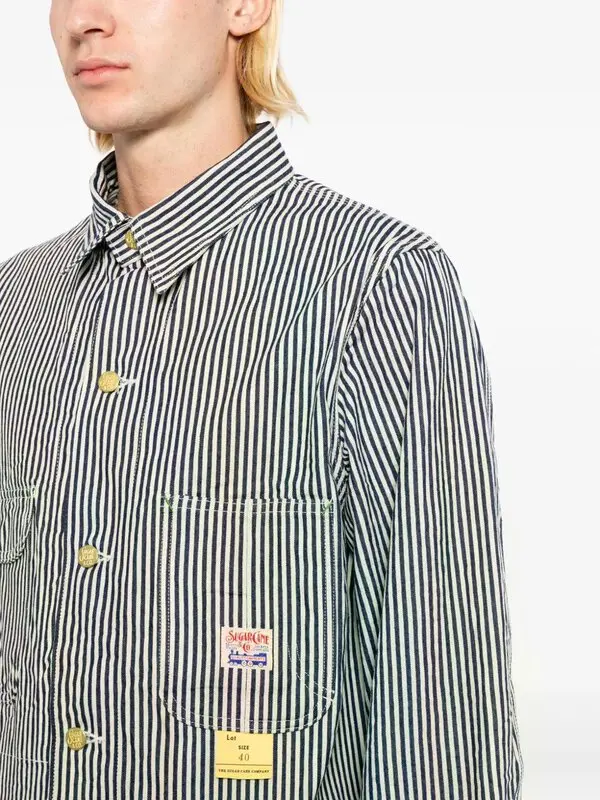 SUGAR CANE JEANS Striped Denim Jacket
