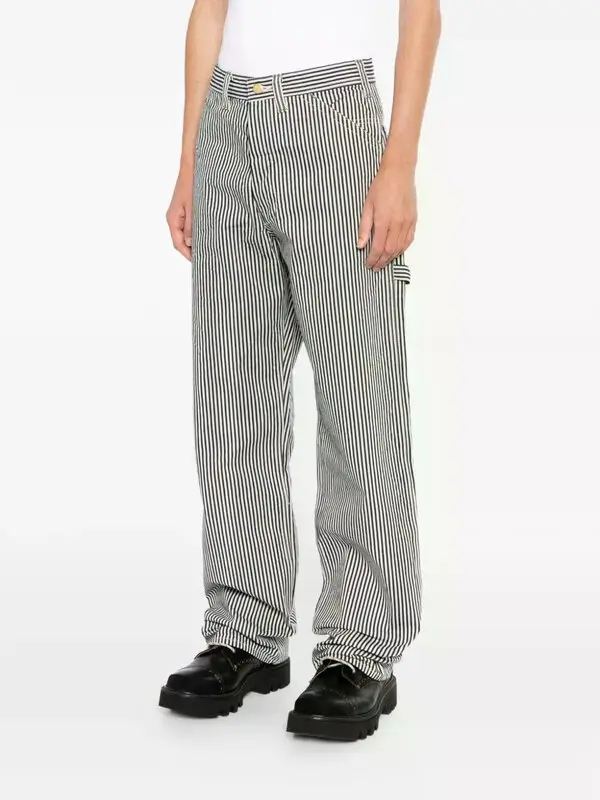 SUGAR CANE JEANS Striped Button Fly Jeans