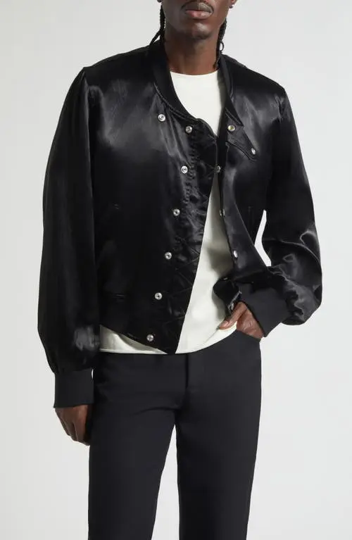 JKEEFER Hampton Satin Varsity Jacket
