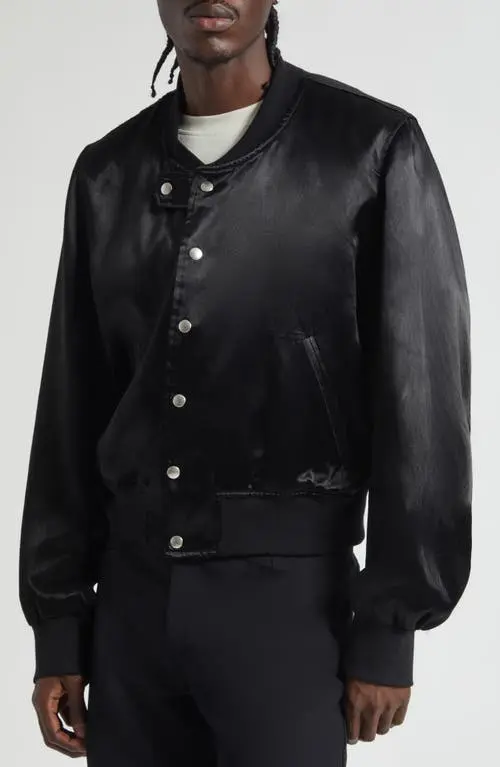 JKEEFER Hampton Satin Varsity Jacket