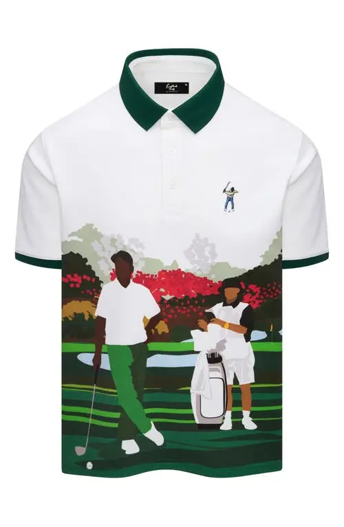 EASTSIDE GOLF Looper Piqué Performance Polo - White Multi-color