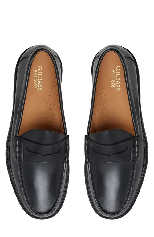 G.H.BASS Hartford Lugged Penny Loafer - Black