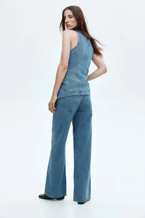 H&M Feather Soft Wide Leg Jeans - Denim Blue
