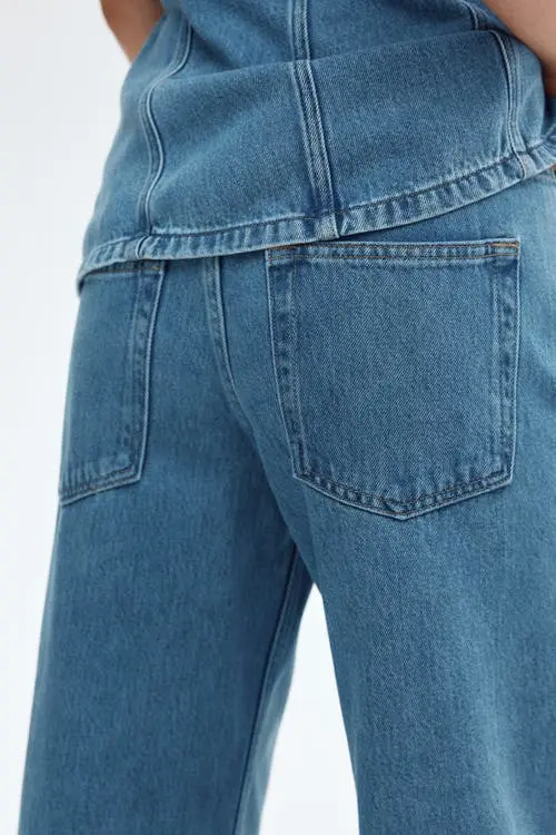 H&M Feather Soft Wide Leg Jeans - Denim Blue