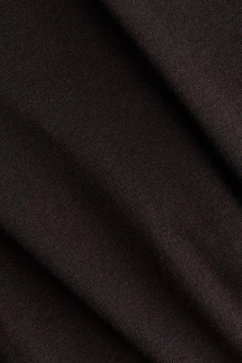 H&m Pima Cotton Fitted Top With Button Placket - Dark Brown
