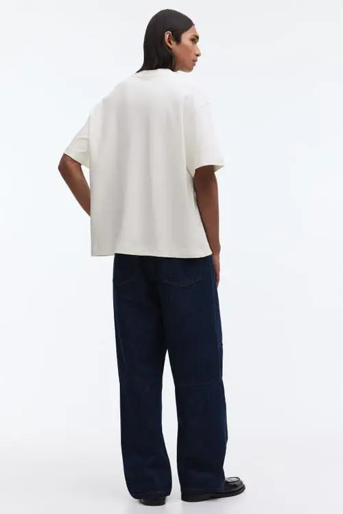 H&M Loose Fit Interlock T-shirt - Cream