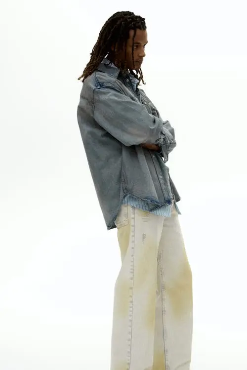 H&m Loose Fit Jeans With Dropped Crotch - Light Denim Blue