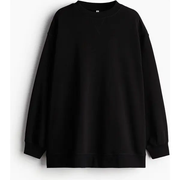H&m Cotton Blend Oversized Sweatshirt - Black