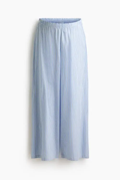 H&m Mama Cotton Pyjama Bottoms - Light Blue/striped