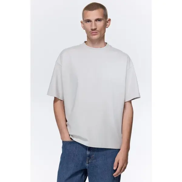 H&m Oversized Fit Cotton T-shirt - Light Gray