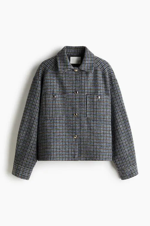 H&m Oversized Checkered Jacket