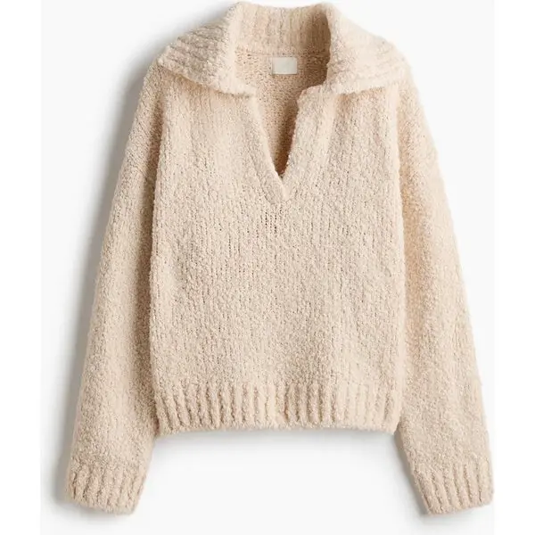 H&m Oversized Collared Bouclé Jumper