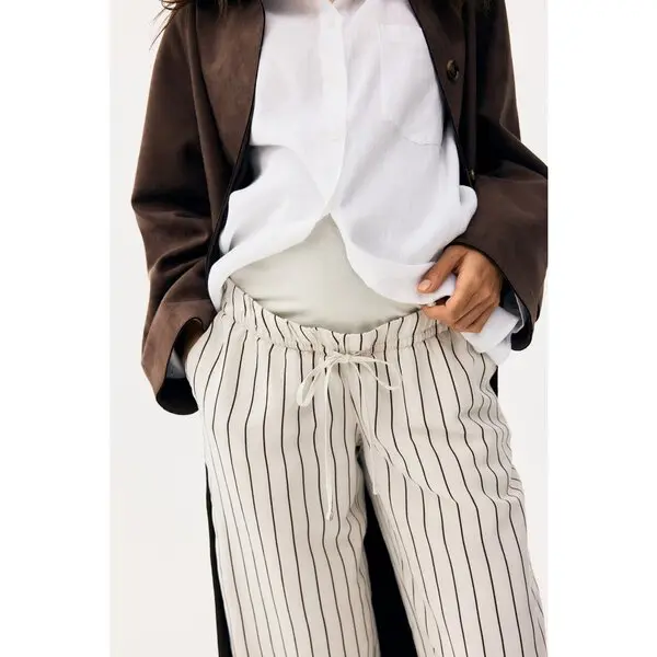 H&m Mama Linen-blend Drawstring Trousers
