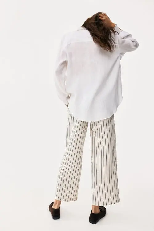 H&m Mama Linen-blend Drawstring Trousers