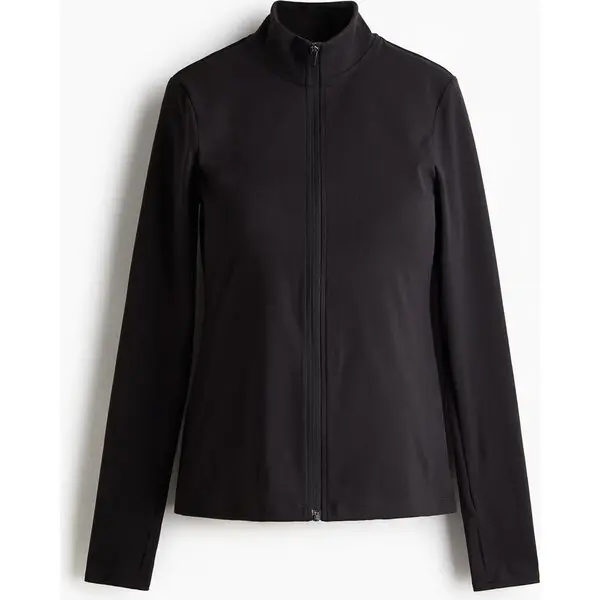 H&m Mama Zip-through Sports Jacket - Black