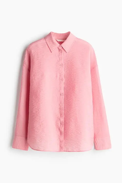 H&m Oversized Viscose-blend Shirt
