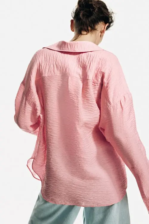 H&m Oversized Viscose-blend Shirt