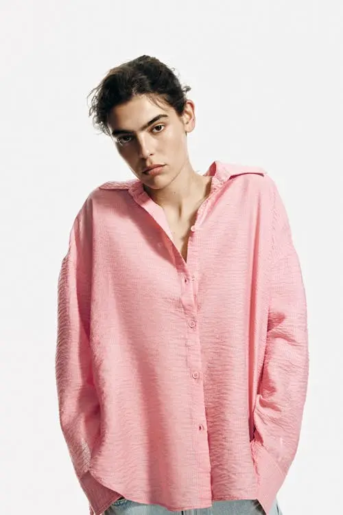 H&m Oversized Viscose-blend Shirt