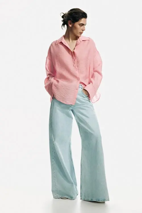 H&m Oversized Viscose-blend Shirt
