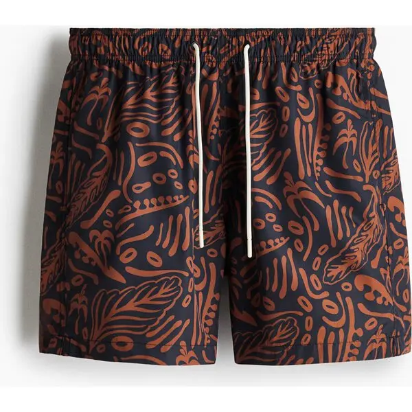 H&M Printed Swim Shorts - Brown/patterned