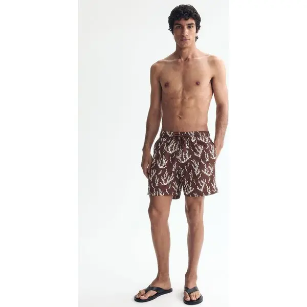 H&M Printed Swim Shorts - Brown/patterned