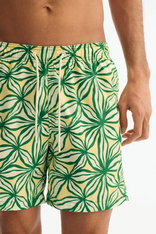 H&m Printed Swim Shorts - Green/patterned