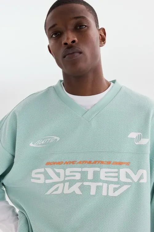 H&m Oversized Fit Printed Mesh T-shirt - Mint Green/system