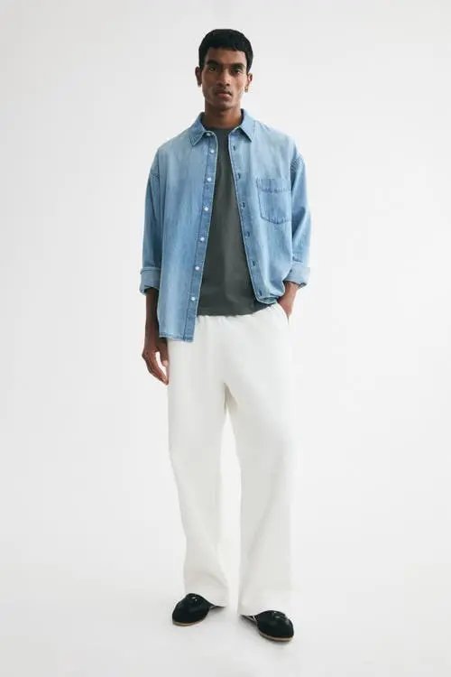 H&M Loose-fit Sweatpants - White