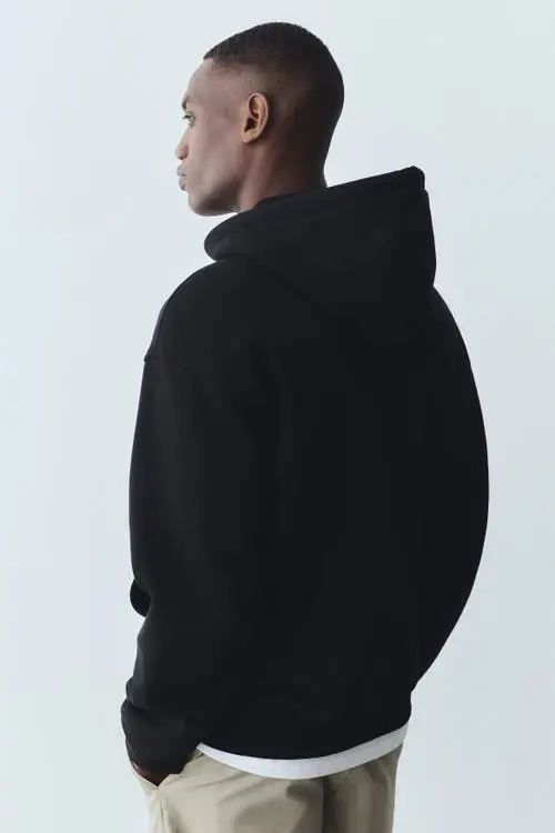 H&M Loose Fit Zip-through Hoodie - Black
