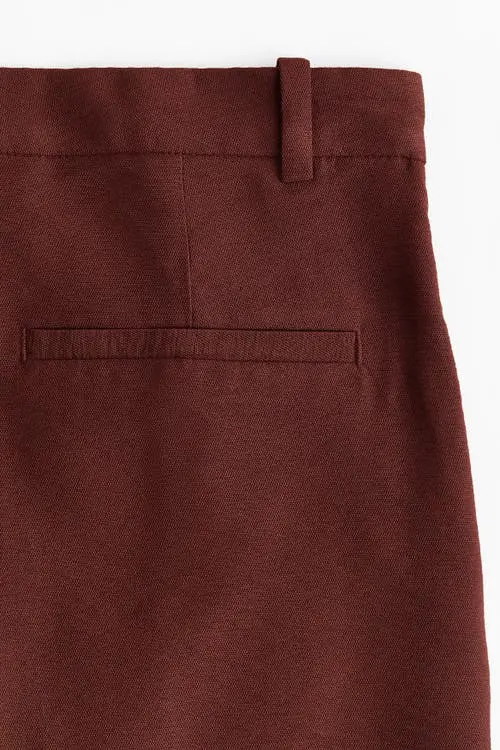 H&m Knee-length Pleated Bermuda Shorts - Rust Brown