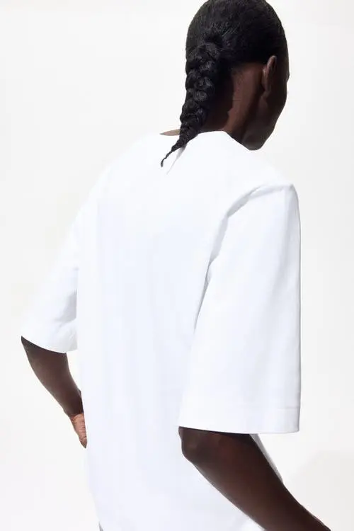 H&m Pima Cotton Interlock Jersey T-shirt - White