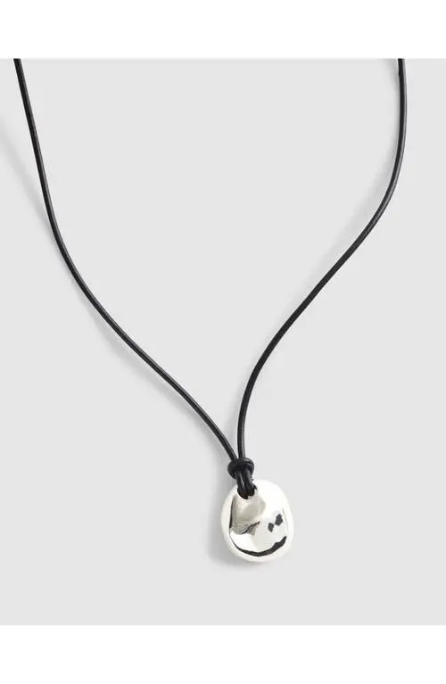 Madewell Sculptural Pendant Leather Necklace